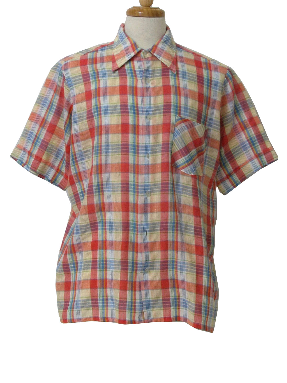 1970s Heritage Shirt: 70s -Heritage- Mens yellow, white, baby blue and ...
