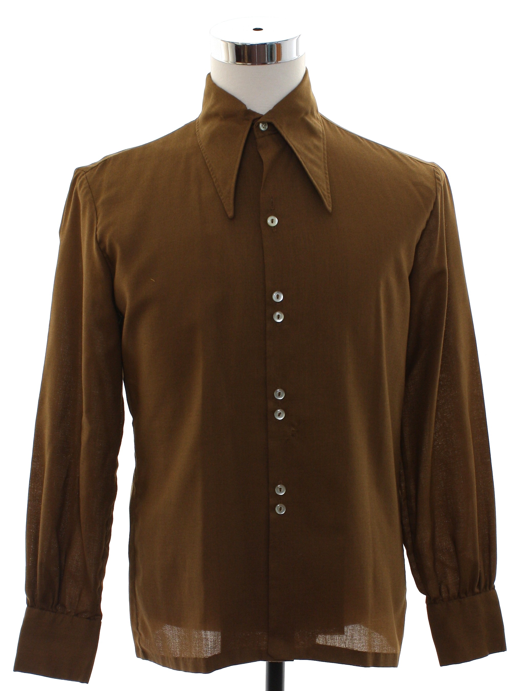 60s Shirt (Kingsmen): Late 60s -Kingsmen- Mens saddle brown background ...