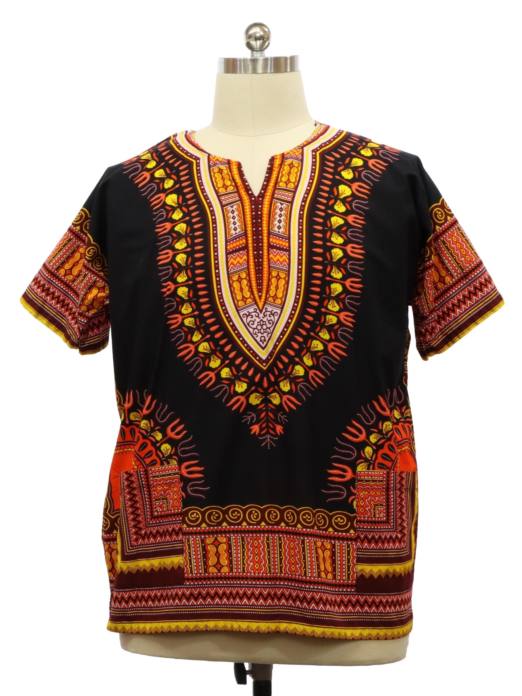 Vintage T I A 1970s Dashiki Shirt 70s Style Made Recently T I